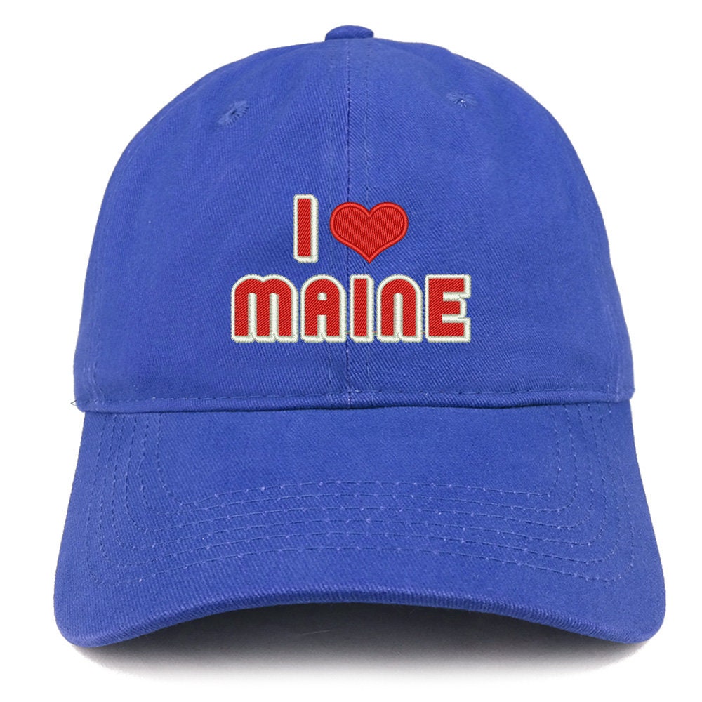 Stitchfy I Love Maine Embroidered 100% Cotton Adjustable Cap | Etsy