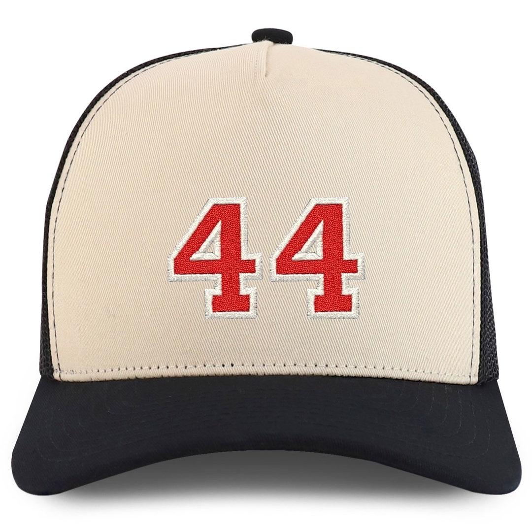 Stitchfy Number 44 Varsity Font Embroidered 5 Panel Structured Snapback ...