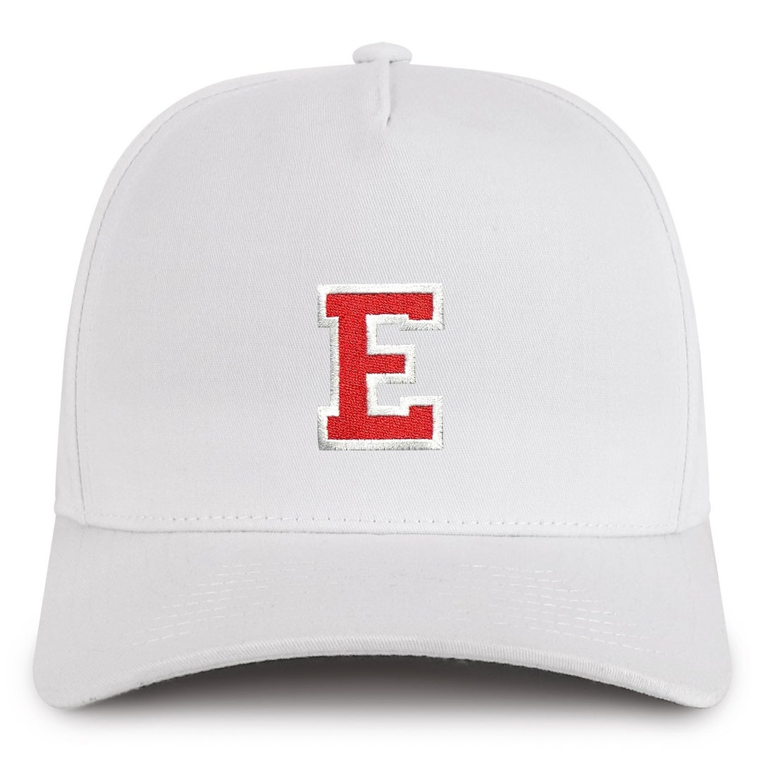Stitchfy Letter E Varsity Font 5 Panel Structured Baseball Cap (SF ...
