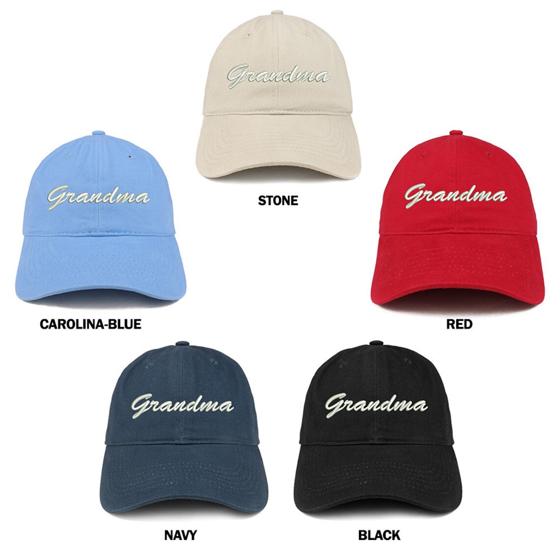 Stitchfy Grandma Script Font Embroidered Low Profile Soft Cotton ...