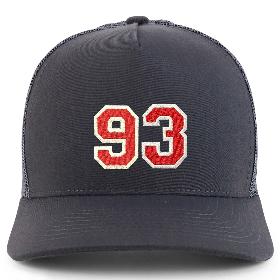Stitchfy Number 93 Varsity Font Embroidered 5 Panel Structured Snapback ...
