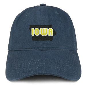 Stitchfy Iowa State Map Embroidered Unstructured Cotton Dad Hat - Etsy