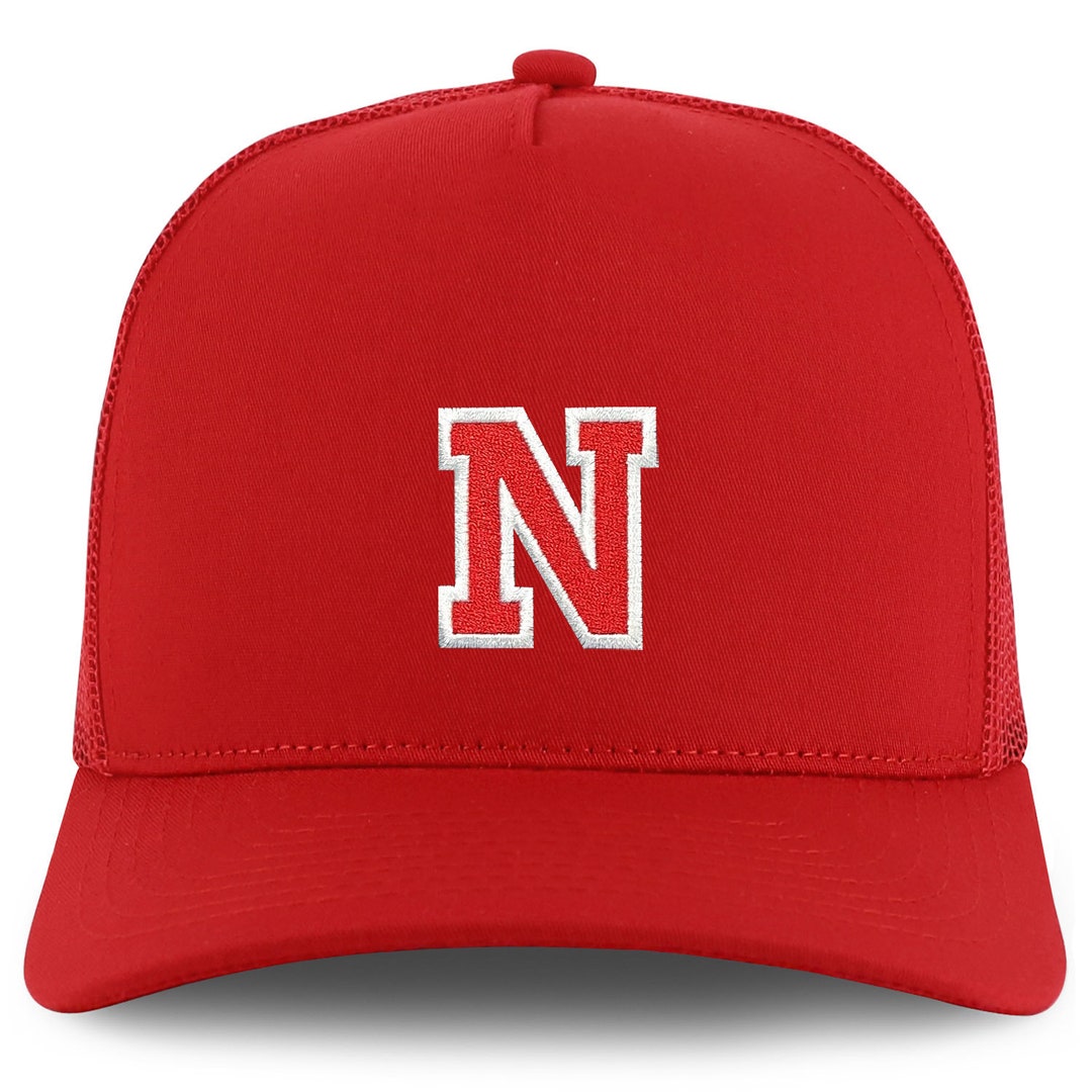 Stitchfy Letter N Varsity Font 5 Panel Structured Trucker Cap (SF ...