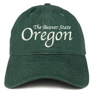 Stitchfy Oregon the Beaver State Embroidered 100% Cotton Adjustable Cap ...