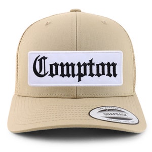 Stitchfy Old English Compton 6 Panel Retro Baseball Mesh Cap (SF-TXT154 ...