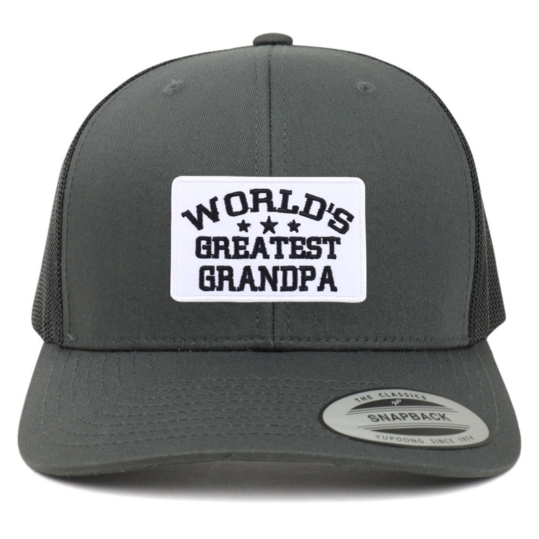 Stitchfy World's Greatest Grandpa Patch 6 Panel Retro Baseball Mesh Cap ...