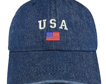 American Flag Embroidered Cap - Etsy