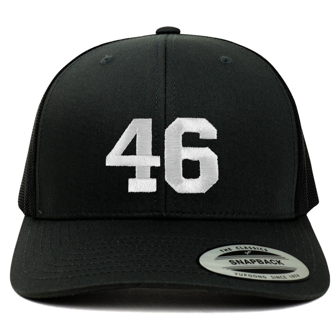 Stitchfy Number 46 White Thread Embroidered Retro Trucker Mesh Baseball ...