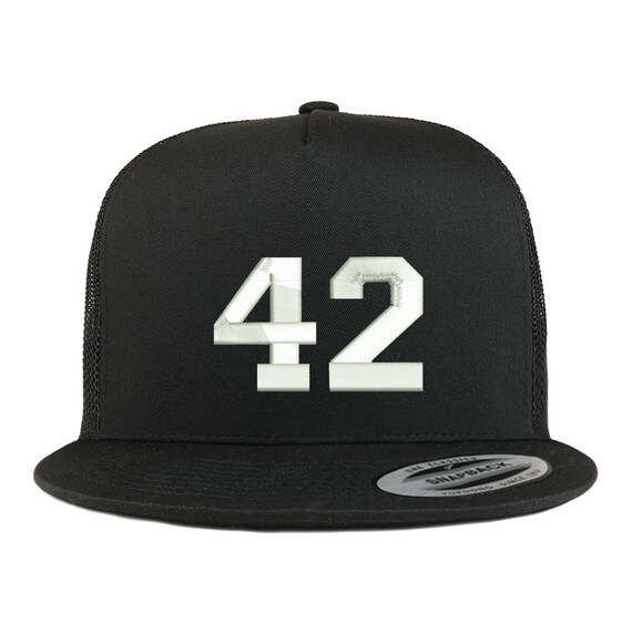 Stitchfy Number 42 Collegiate Varsity Font Panel Flatbill | Etsy