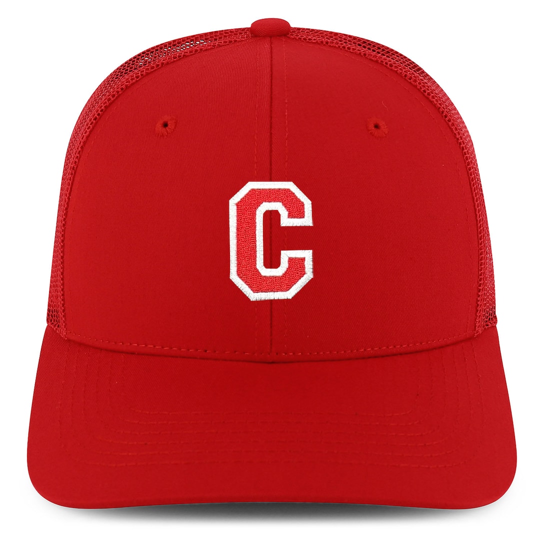 Stitchfy Letter C Varsity Font 6 Panel Snapback Trucker Cap (SF-TXT3662 ...