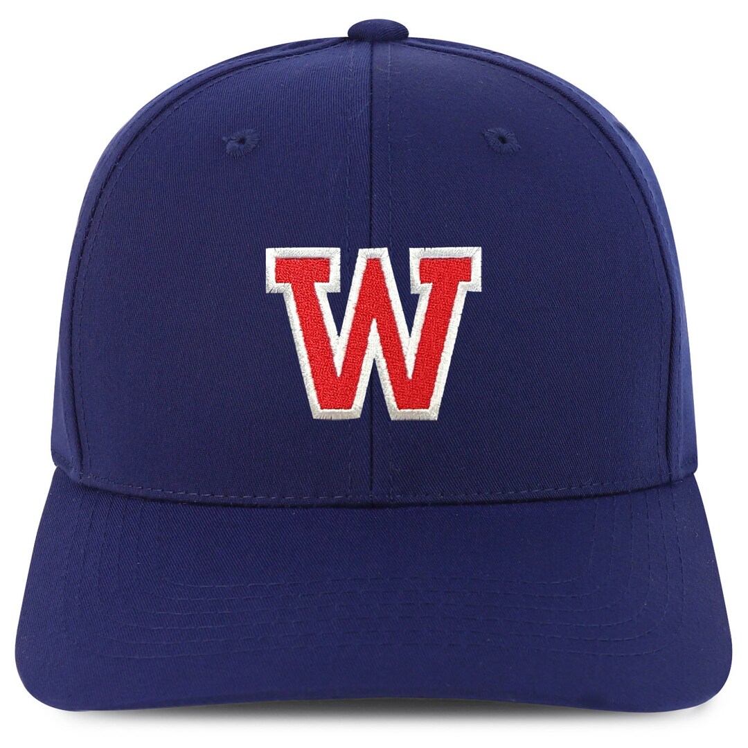 Stitchfy Letter W Varsity Font 6 Panel Snapback Baseball Cap(sf-txt3682 ...