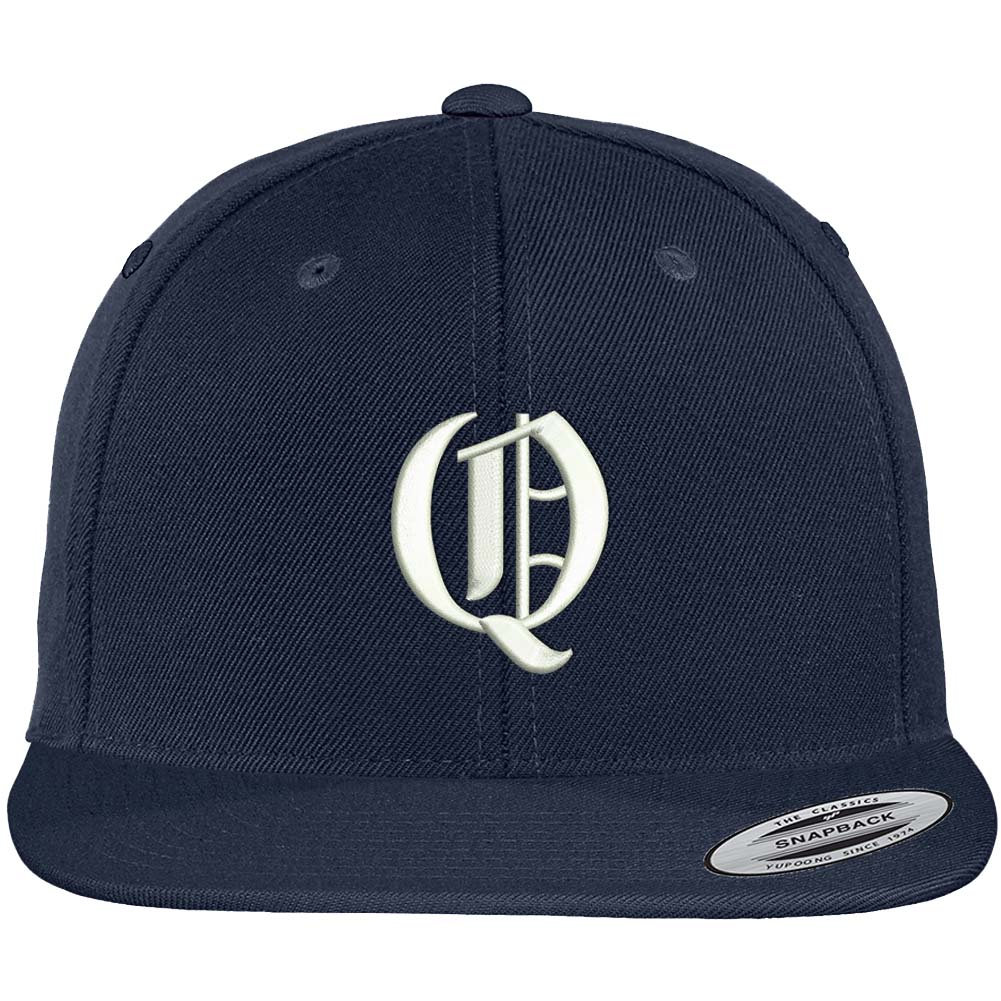 Stitchfy Old English Q Embroidered Flat Bill Snapback Cap | Etsy