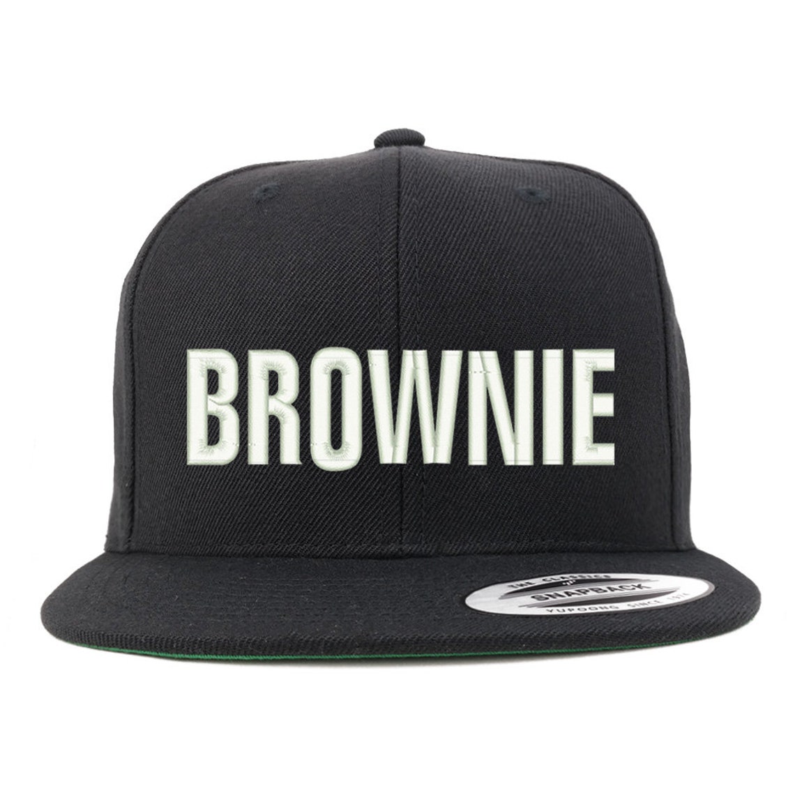 Stitchfy Brownie Embroidered Flat Bill Adjustable Snapback Cap - Etsy
