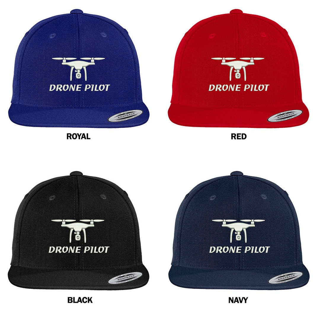 Stitchfy Drone Pilot Embroidered Flat Bill Snapback Baseball Cap - Etsy