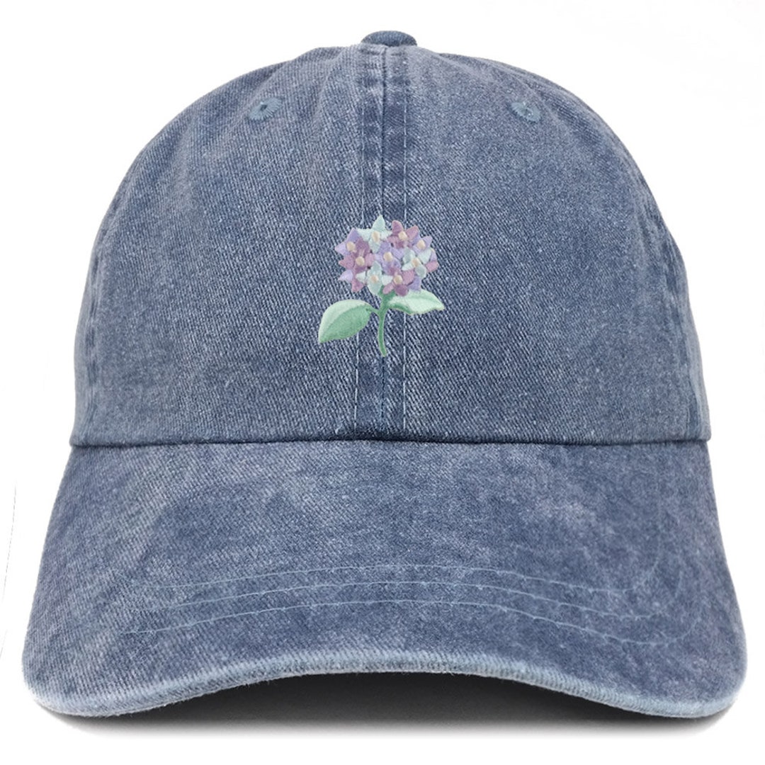 Stitchfy Hydrangea Patch Pigment Dyed Washed Baseball Cap (SF-AP0031 ...