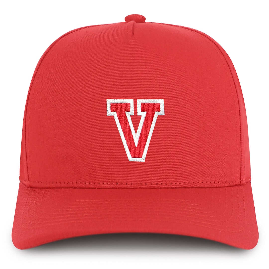 Stitchfy Letter V Varsity Font 5 Panel Structured Baseball Cap (SF ...