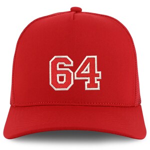 Stitchfy Number 64 Varsity Font Embroidered 5 Panel Structured Snapback ...
