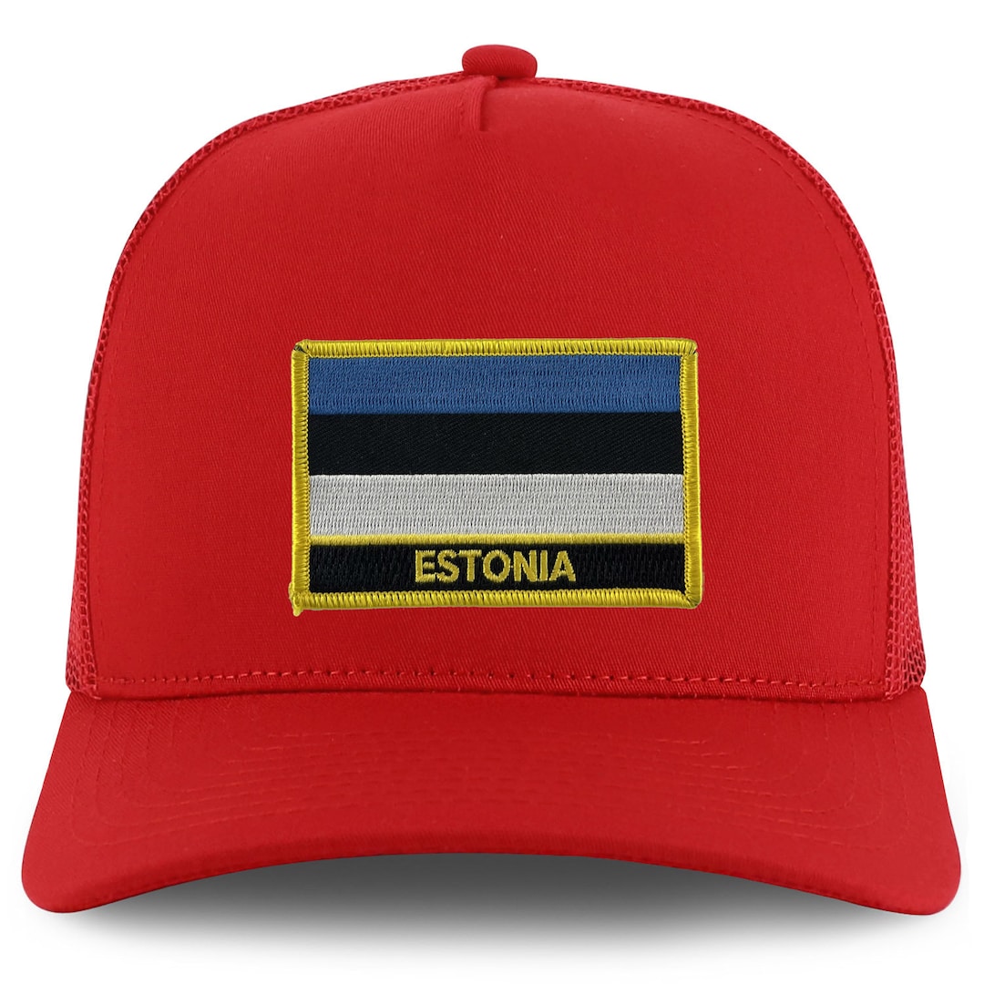 Stitchfy Estonia Flag Embroidered Patch 5 Panel Pro Style Mesh Back Cap ...