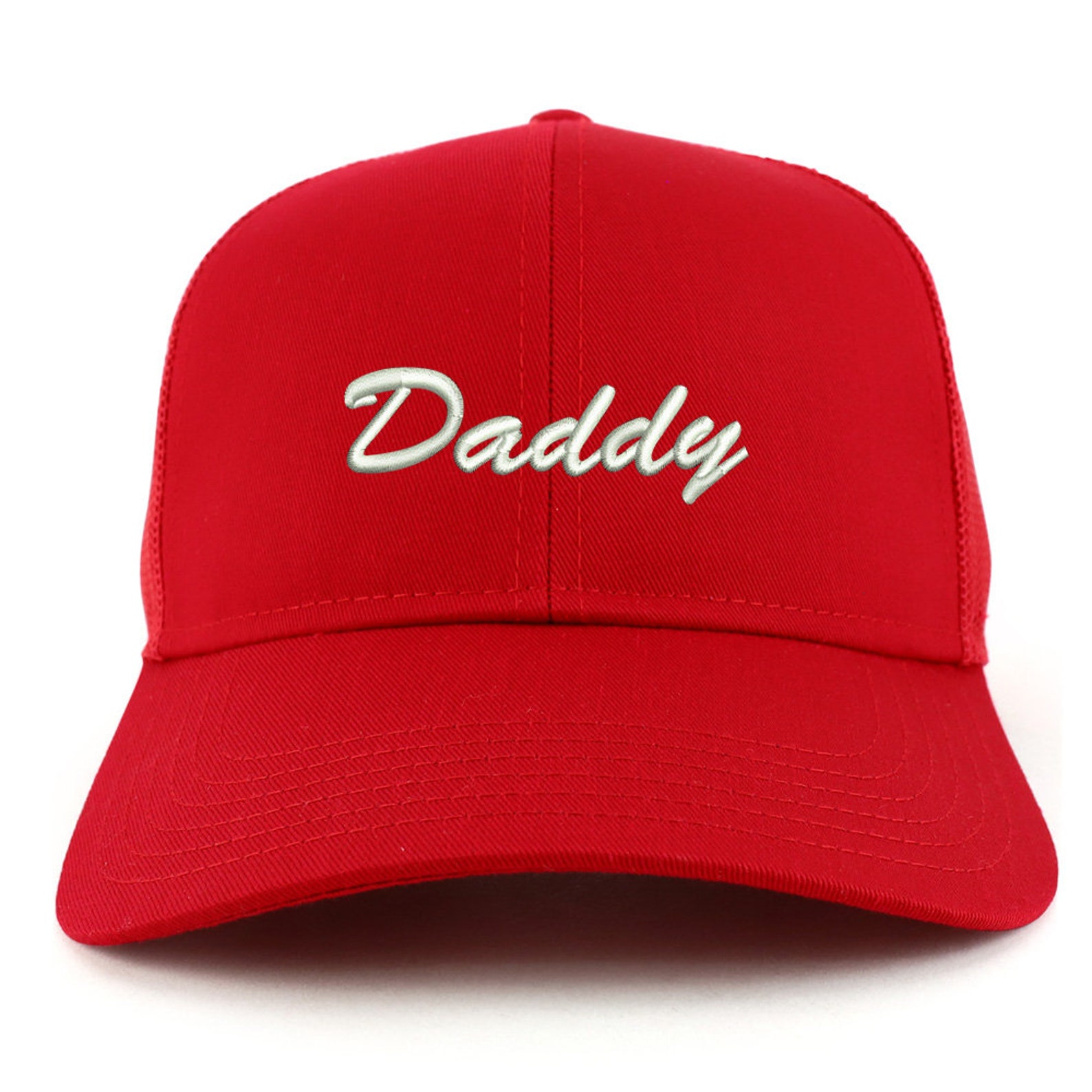 Stitchfy Daddy Script Font Srtuctured High Profile Trucker Cap - Etsy