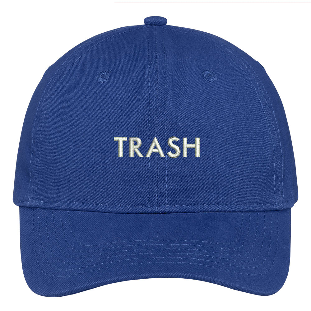 Stitchfy Trash Embroidered Soft Crown 100% Brushed Cotton Cap - Etsy