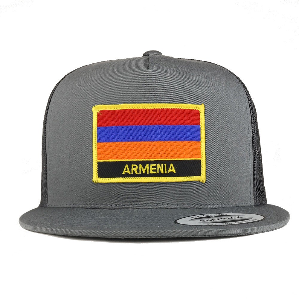 Stitchfy Armenia Flag 5 Panel Flatbill Trucker Mesh Cap - Etsy