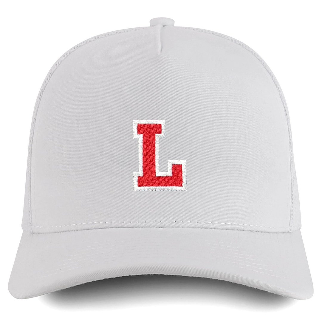 Stitchfy Letter L Varsity Font 5 Panel Structured Baseball Cap (SF ...