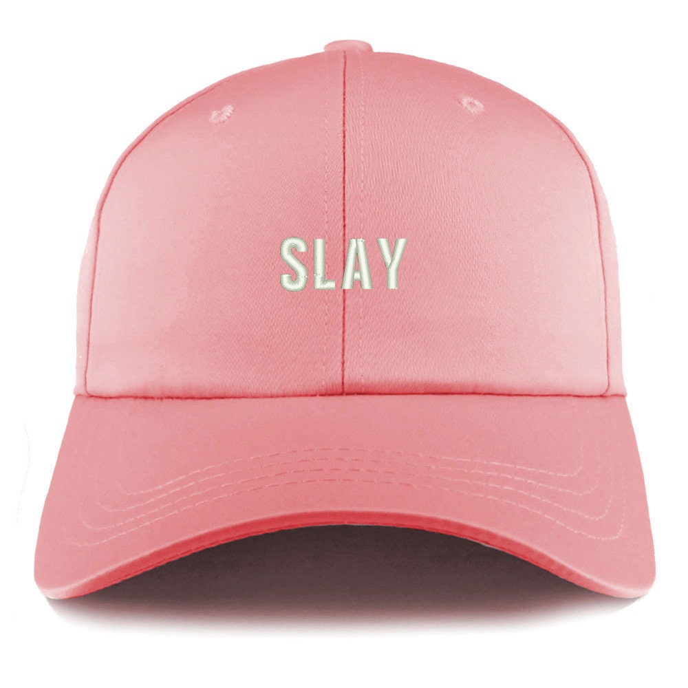 Stitchfy Slay Embroidered Structured Satin Adjustable Cap - Etsy