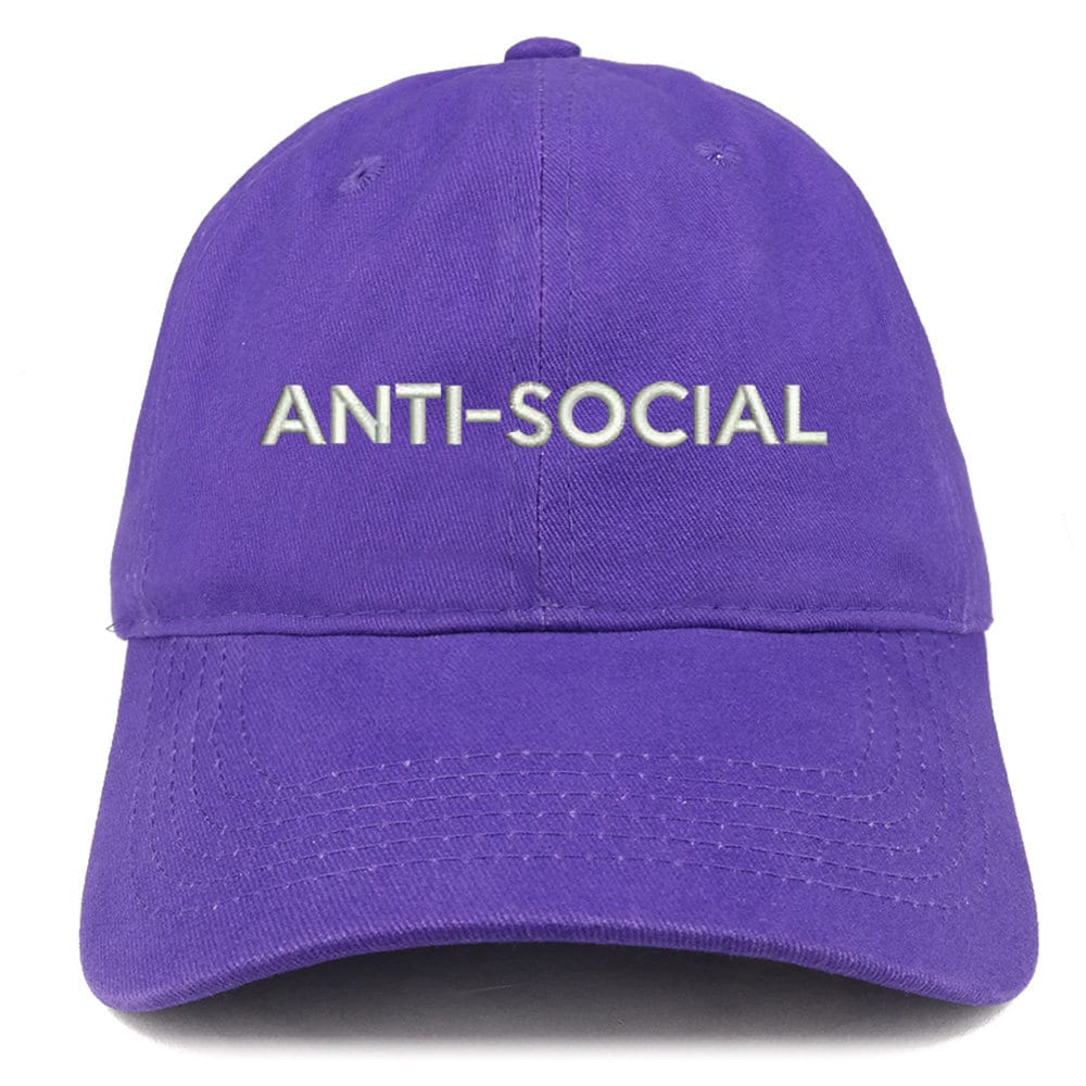 Stitchfy Anti Social Embroidered Brushed Cotton Dad Hat Cap | Etsy