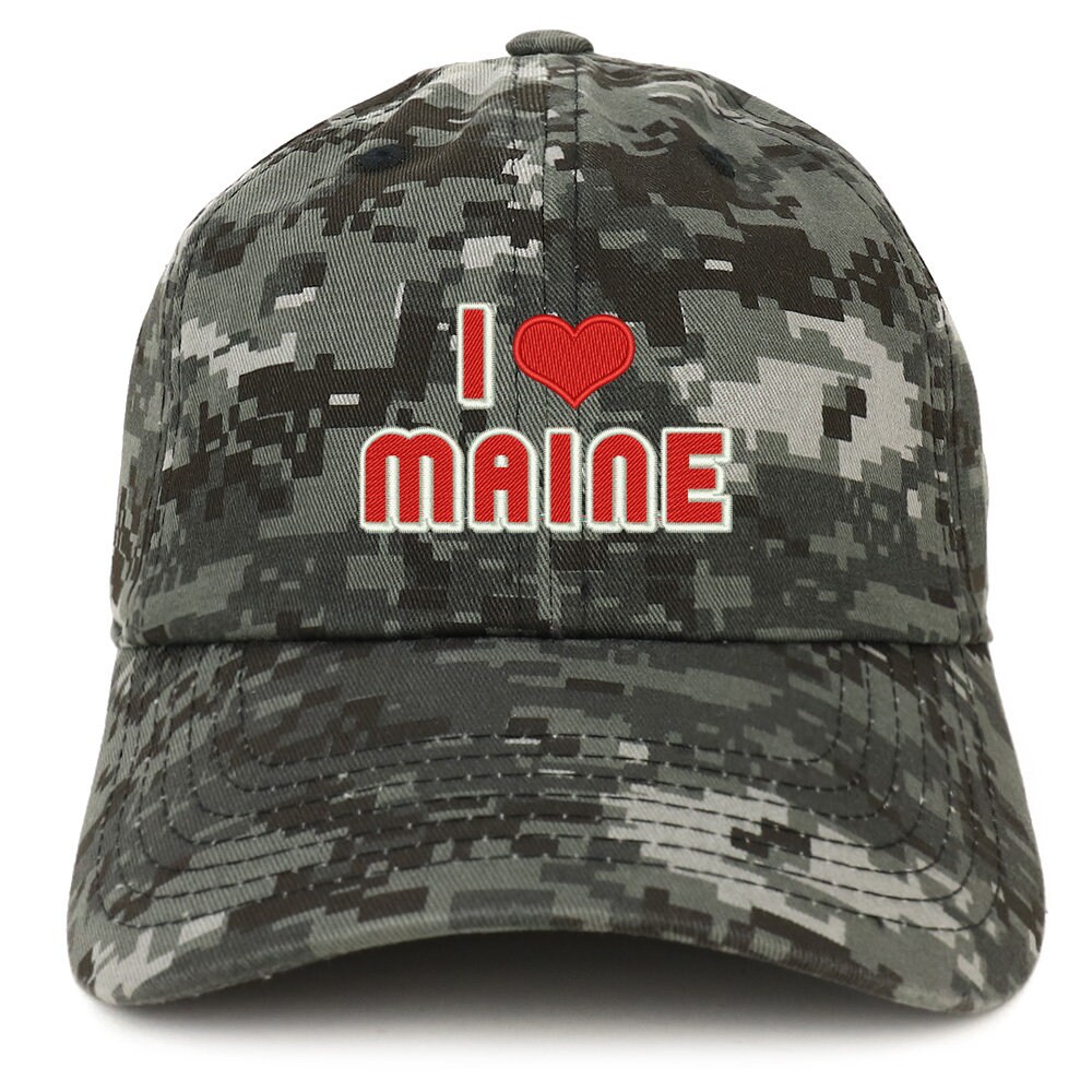 Stitchfy I Love Maine Embroidered 100% Cotton Adjustable Cap | Etsy