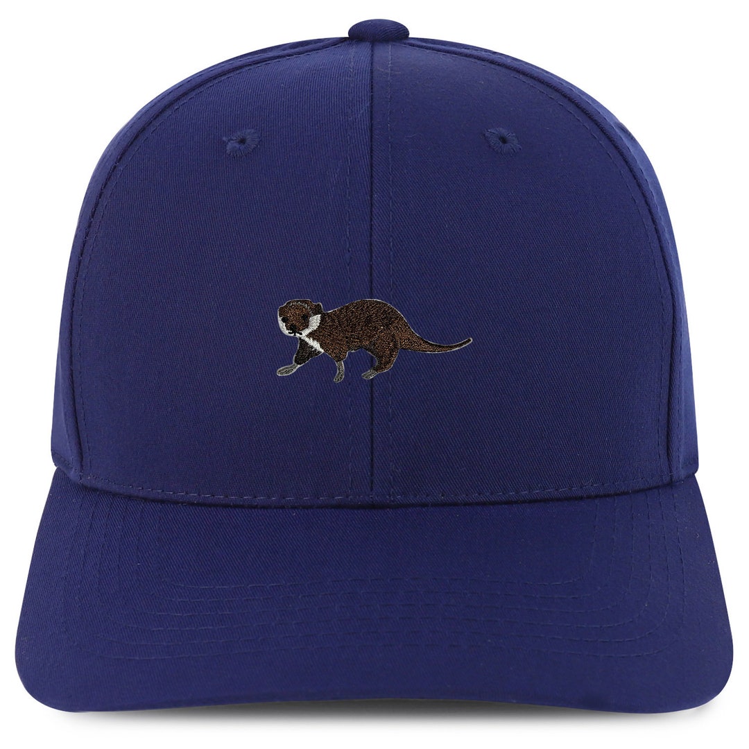 Stitchfy Otter Embroidered Patch Structured 6 Panel Baseball Cap (SF ...
