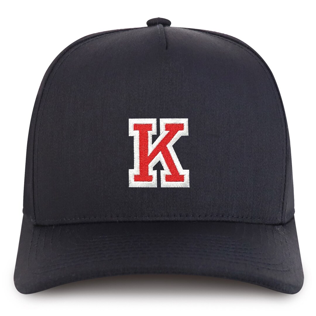 Stitchfy Letter K Varsity Font 5 Panel Structured Baseball Cap (SF ...