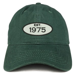 Stitchfy Established 1975 Birthday Embroidered Brushed Cotton Dad Hat ...