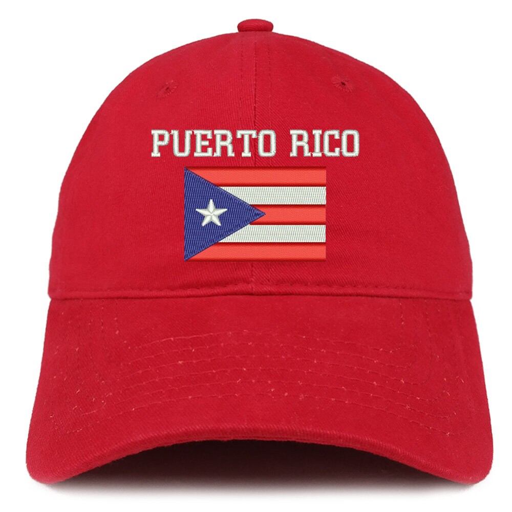 Stitchfy Puerto Rico Embroidered Low Profile Soft Cotton Brushed ...