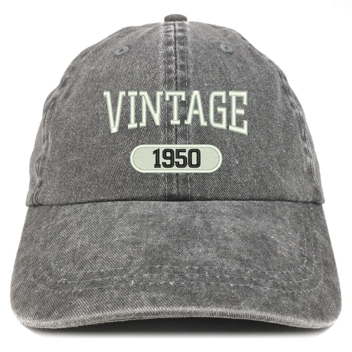 Stitchfy Vintage 1950 Embroidered Pigment Dyed Washed Baseball Cap (SF ...