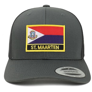 Stitchfy St Maarten Flag Patch Retro Trucker Mesh Cap - Etsy