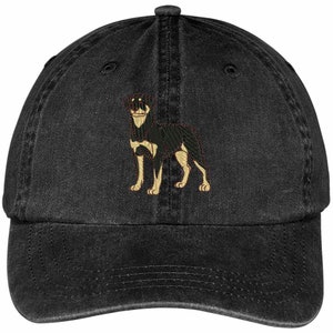 Stitchfy Rottweiler Embroidered Unstructured Low Profile Washed Pigment ...