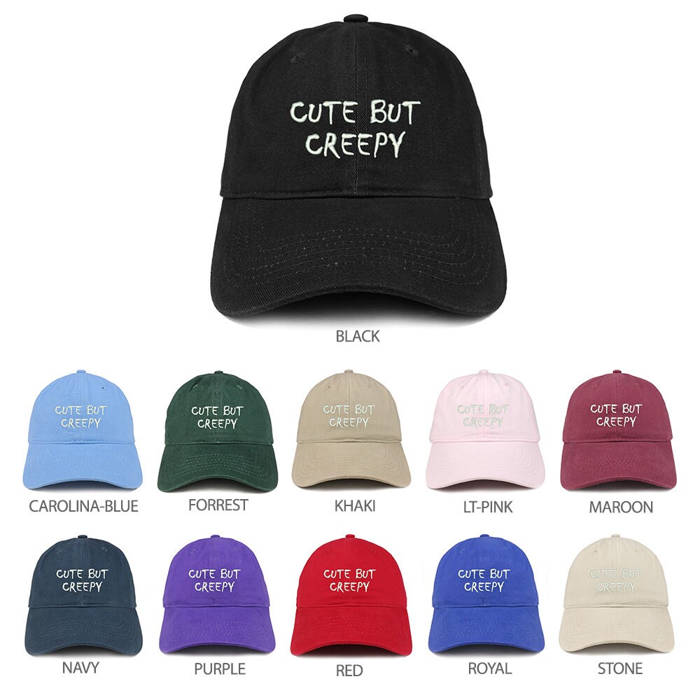 Cute but Creepy Embroidered 100% Soft Brushed Cotton Cap - Etsy