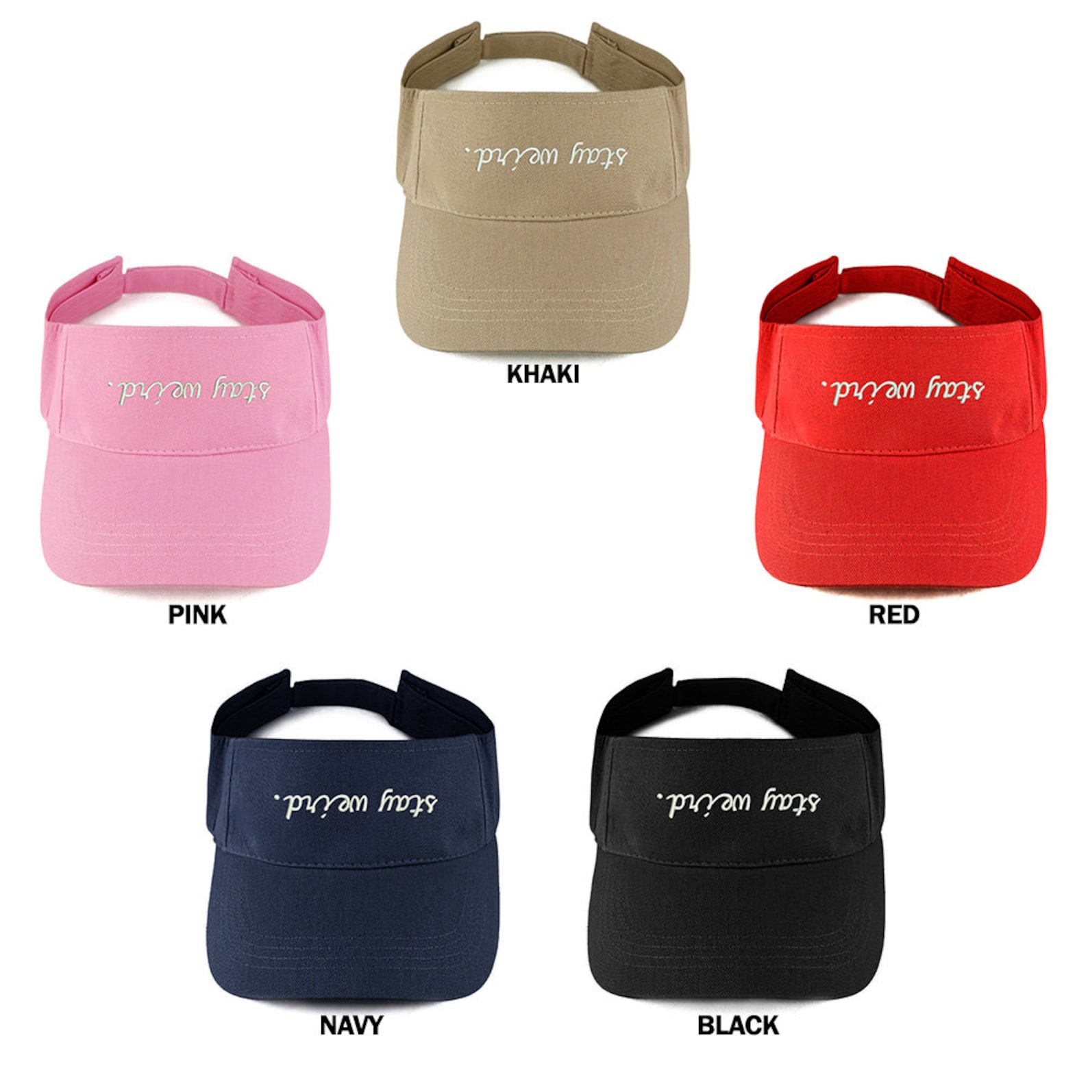 Stitchfy Stay Weird Embroidered 100% Cotton Adjustable Visor - Etsy
