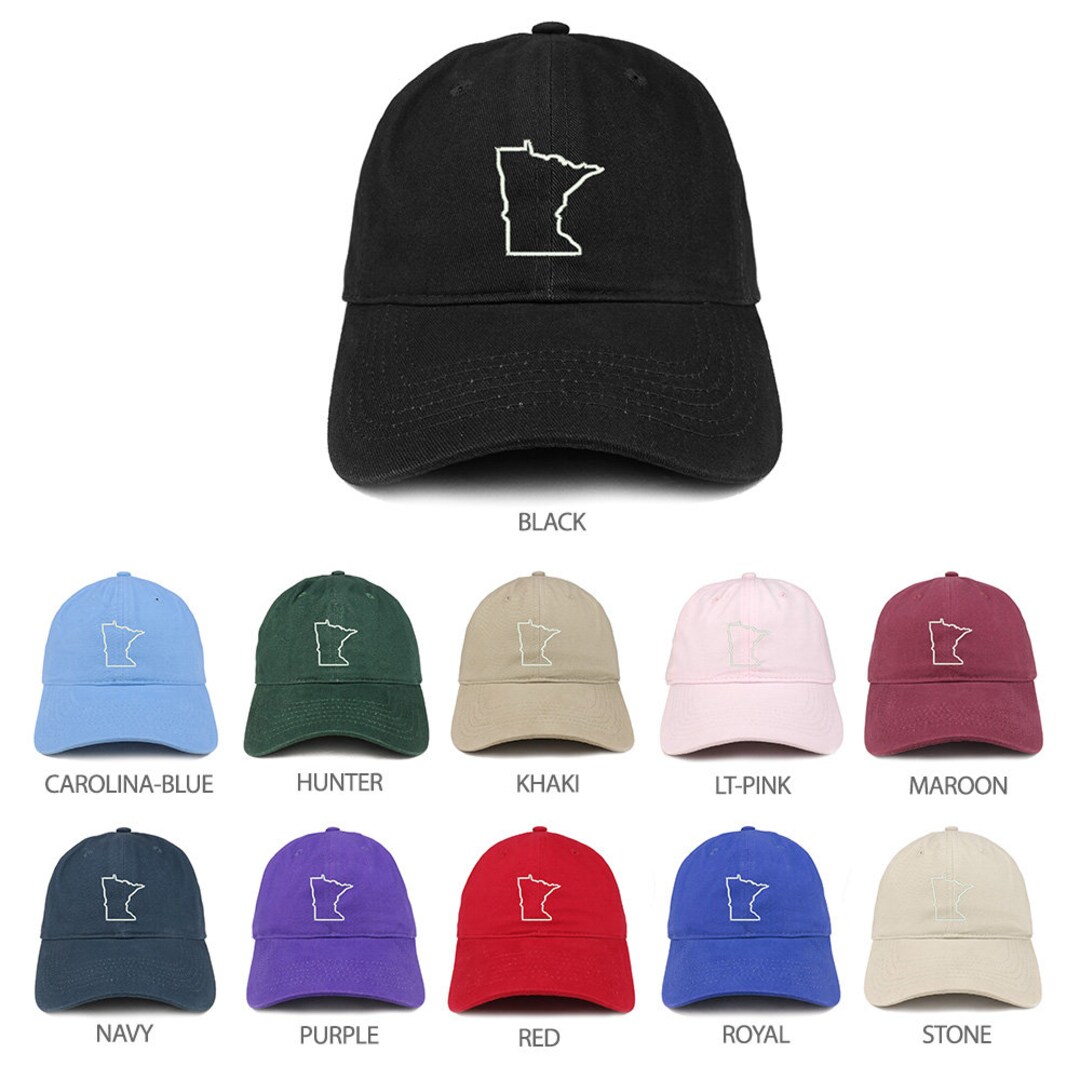 Stitchfy Minnesota State Outline Embroidered Soft Cotton Dad Hat - Etsy