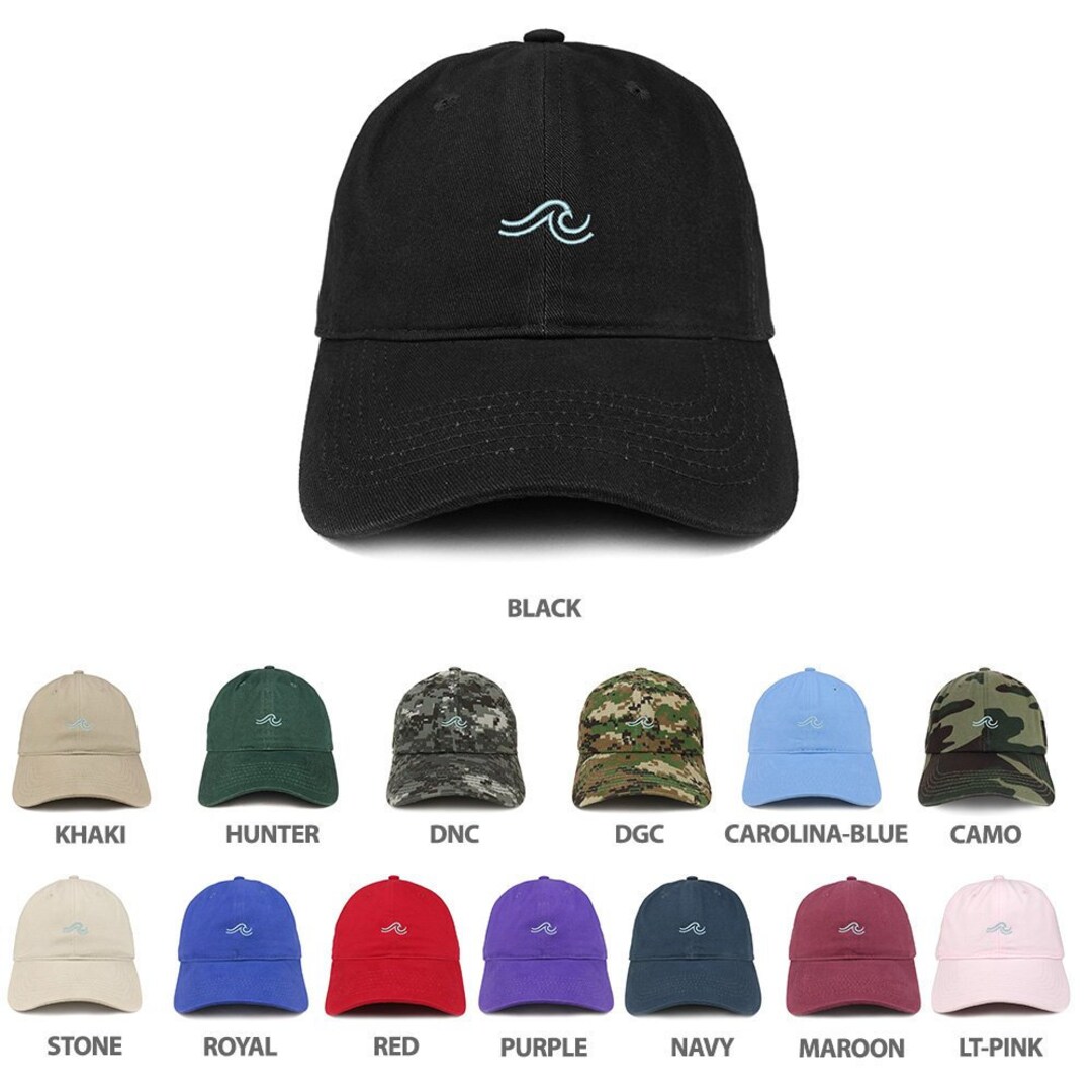 Stitchfy the Wave Embroidered 100% Cotton Adjustable Cap Dad Hat - Etsy