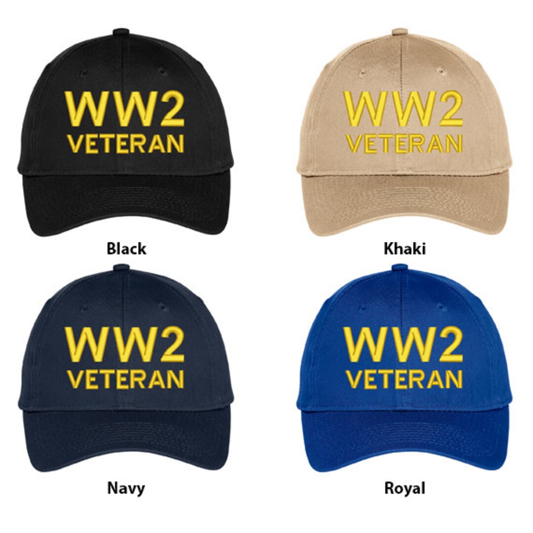 Stitchfy WW2 Veteran Embroidered Structured High Profile Baseball Cap ...