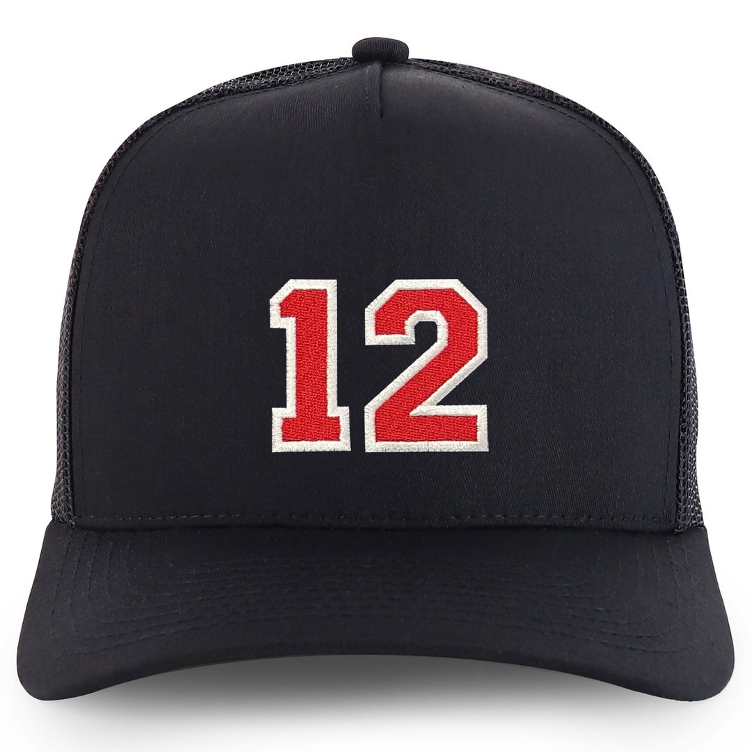 Stitchfy Number 12 Varsity Font Embroidered 5 Panel Structured Snapback ...