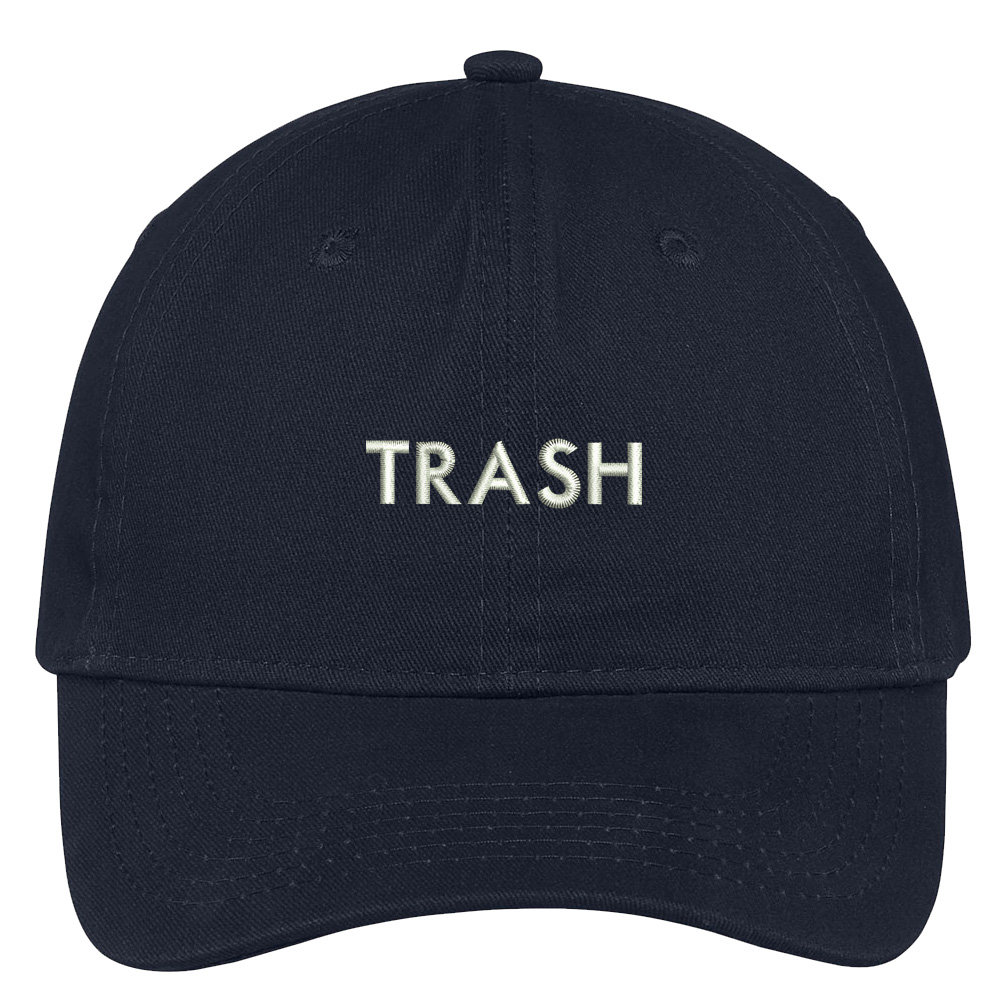 Stitchfy Trash Embroidered Soft Crown 100% Brushed Cotton Cap - Etsy