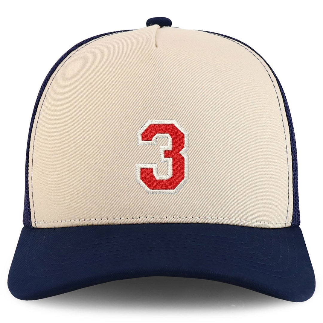 Stitchfy Number 3 Varsity Font Embroidered 5 Panel Structured Snapback Cap (SF-TXT3689-NIS-GNV ...