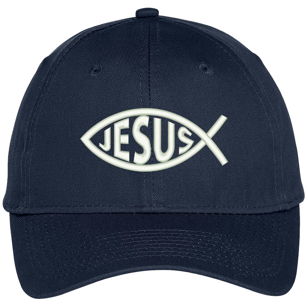 Stitchfy Jesus Christ Fish Symbol Embroidered Structured High Profile ...