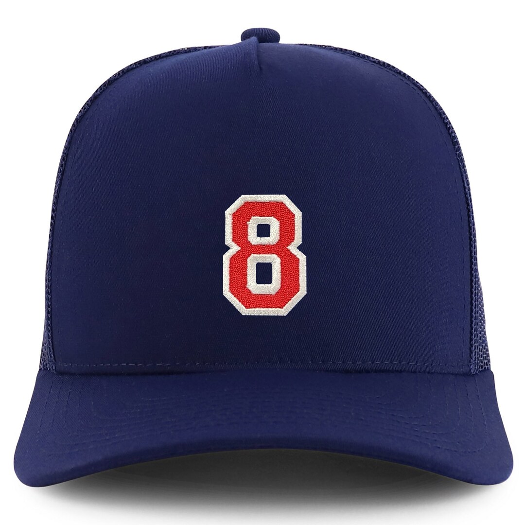 Stitchfy Number 8 Varsity Font Embroidered 5 Panel Structured Snapback ...