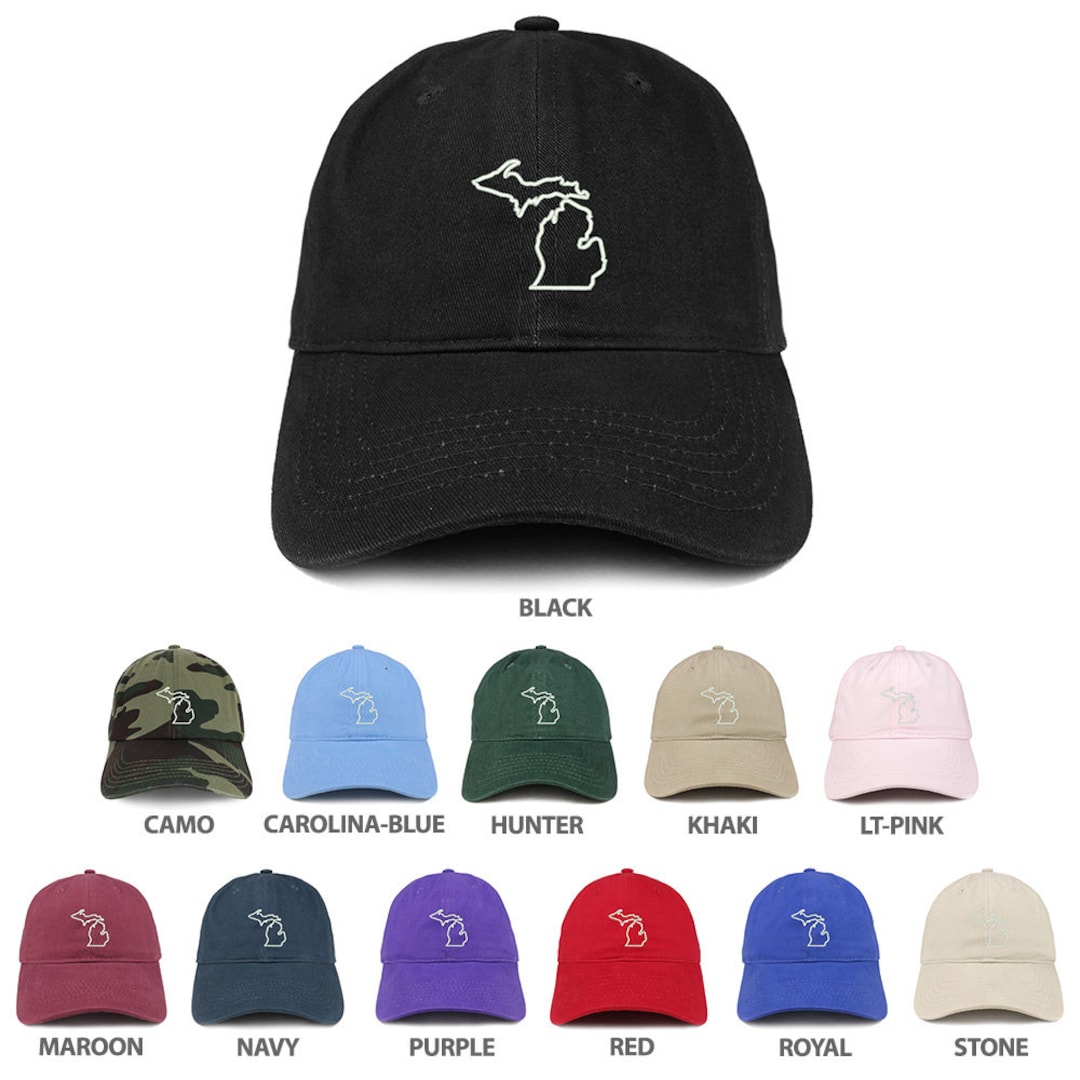 Stitchfy Michigan State Outline State Embroidered Cotton Dad Hat - Etsy