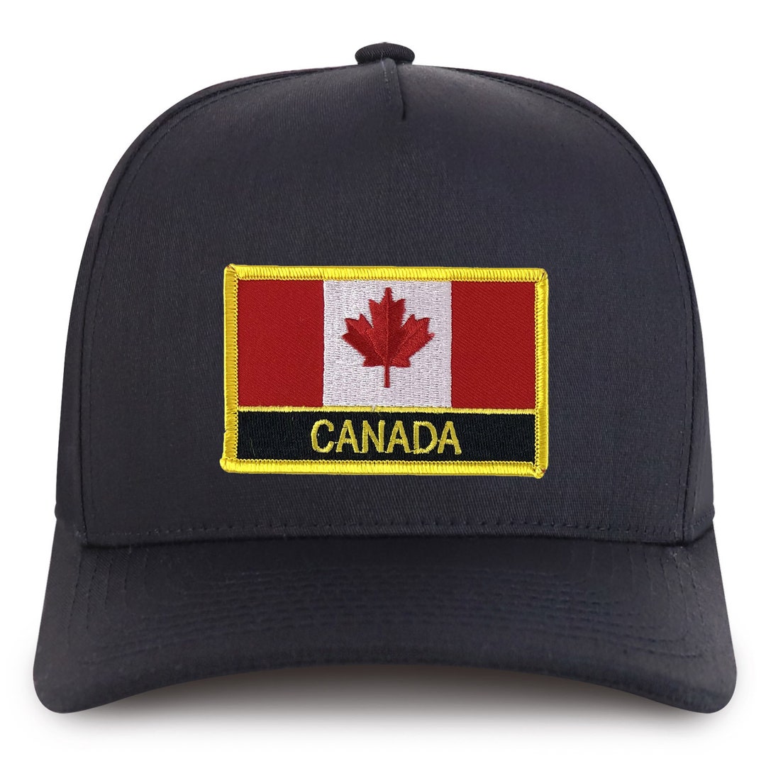 Stitchfy Canada Flag Embroidered Patch 5 Panel Cotton Pro Style Cap (SF ...