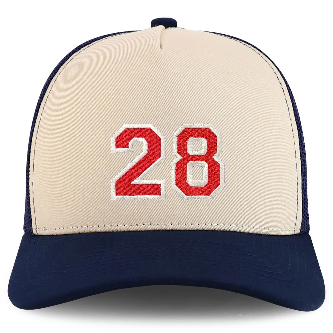 Stitchfy Number 28 Varsity Font Embroidered 5 Panel Structured Snapback ...