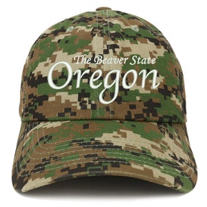 Stitchfy Oregon the Beaver State Embroidered 100% Cotton Adjustable Cap ...